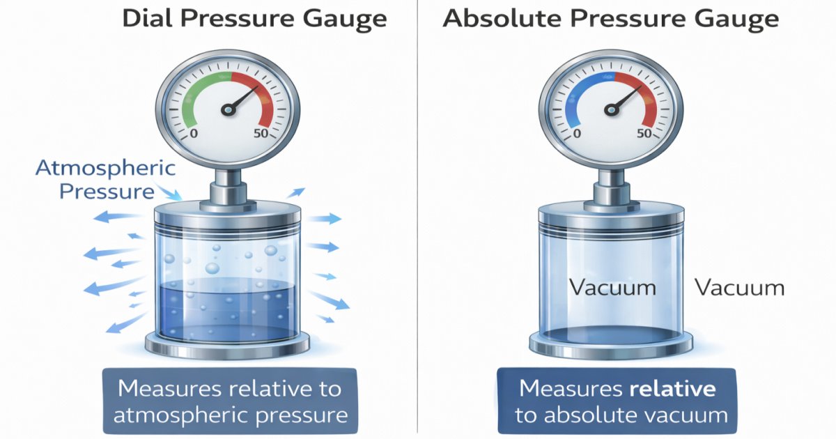 Dial or Absolute Pressure Gauge